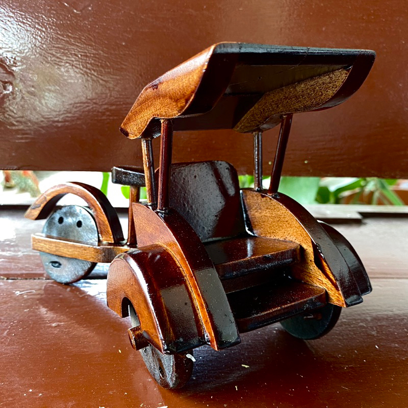 KAYU Miniature Wooden Rickshaws for Vintage Aesthetic Decorations ...