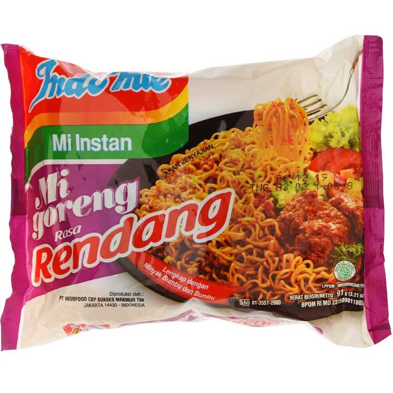 Indomie Goreng rendang 1pcs/indomie rendang instant Noodles 91g ...