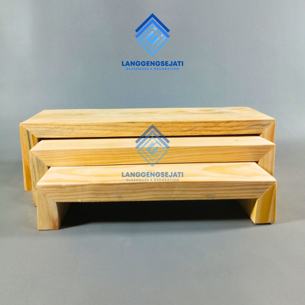 KAYU 3-tier Wooden DISPLAY Rack Product DISPLAY Wooden Stair Rack ...