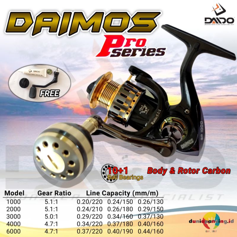 Reel daido daimos pro series 1000 2000 3000 4000 6000 power handle free ...