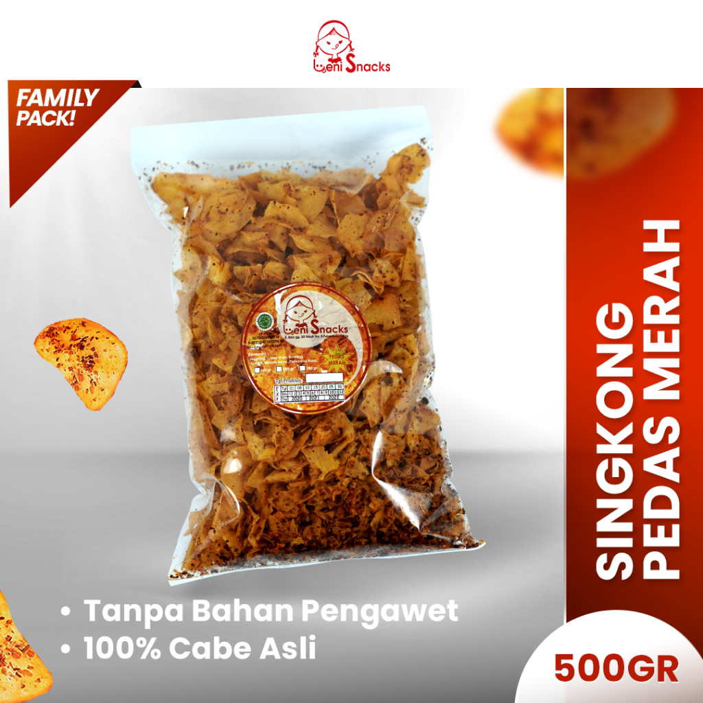 MERAH Leni Spicy Red Cassava Snacks 500g (Family Pack) | Shopee Singapore