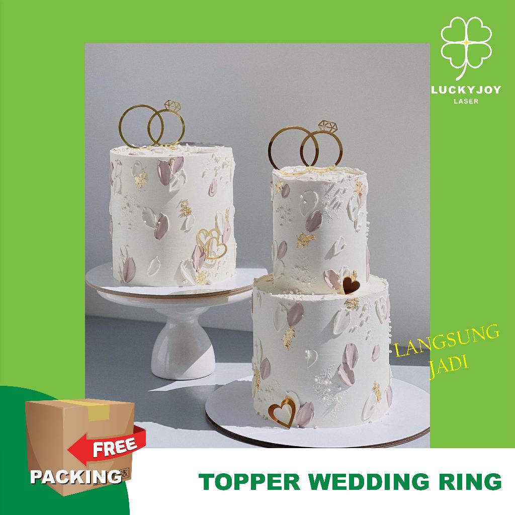 Topper Ring Listing Acrylic Ring Acrylic Mirror Gold Cake Decoration ...
