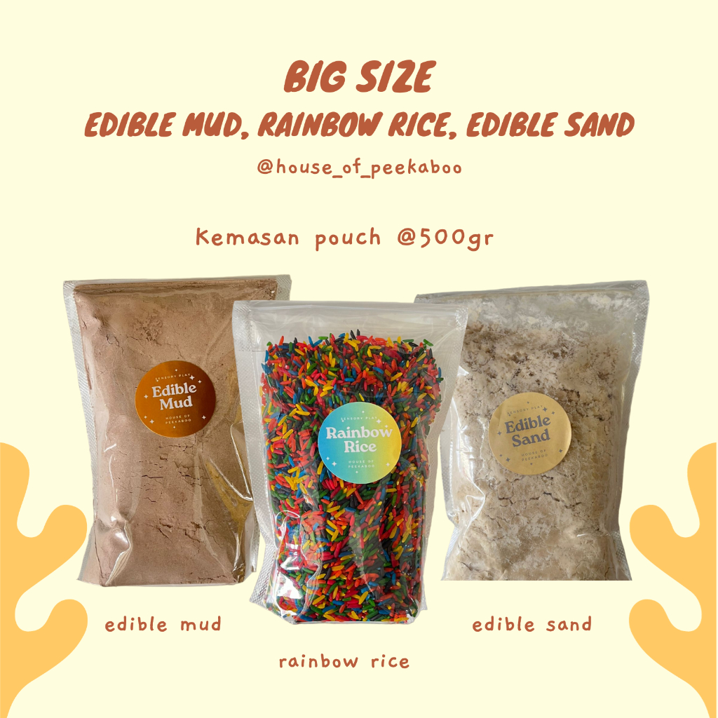 [BIG SIZE] Edible Mud, Rainbow Rice, Edible Sand Pouch 500 gr ...