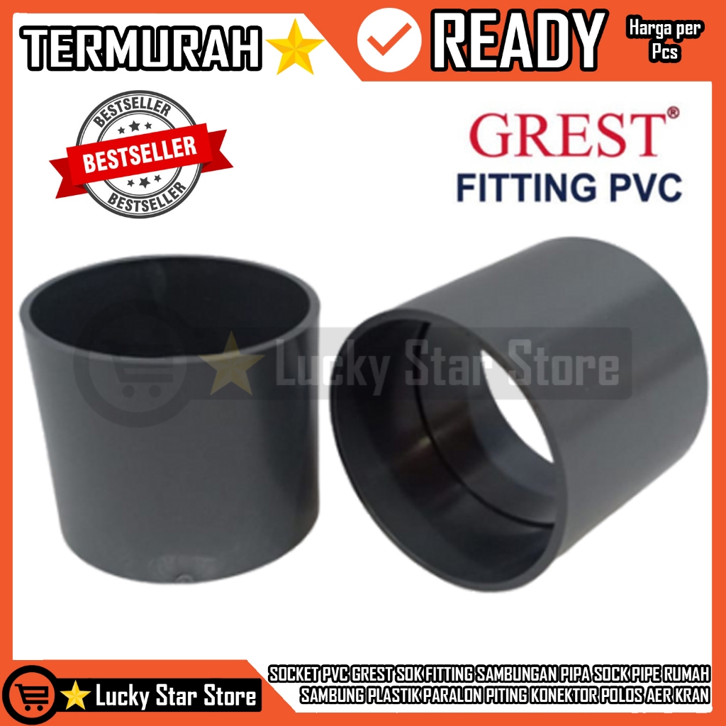 PVC SOCKET GREST SOK FITTING PIPE CONNECTION SOCK PIPE HOUSE CONNECTION ...