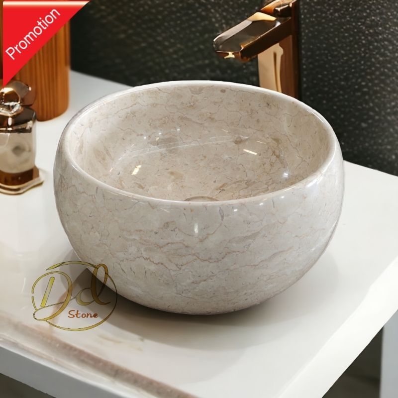 KAYU Donut Model Marble Natural Stone Washangan Marble Sink Diameter 35 ...