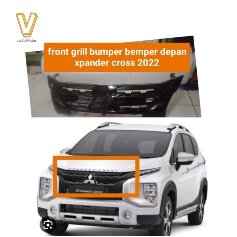 HITAM Xpander cross Front bumper grill 2021-2022 glossy Black glossy ...