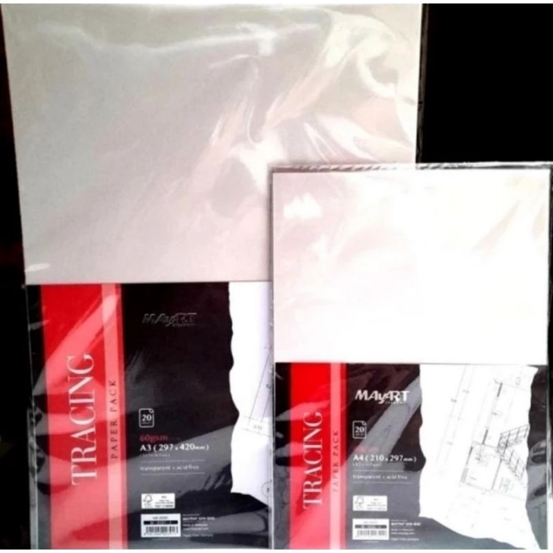 Tracing Paper Mayart A4 / A3 20 Sheets 60 Gsm Tracing Paper | Shopee ...