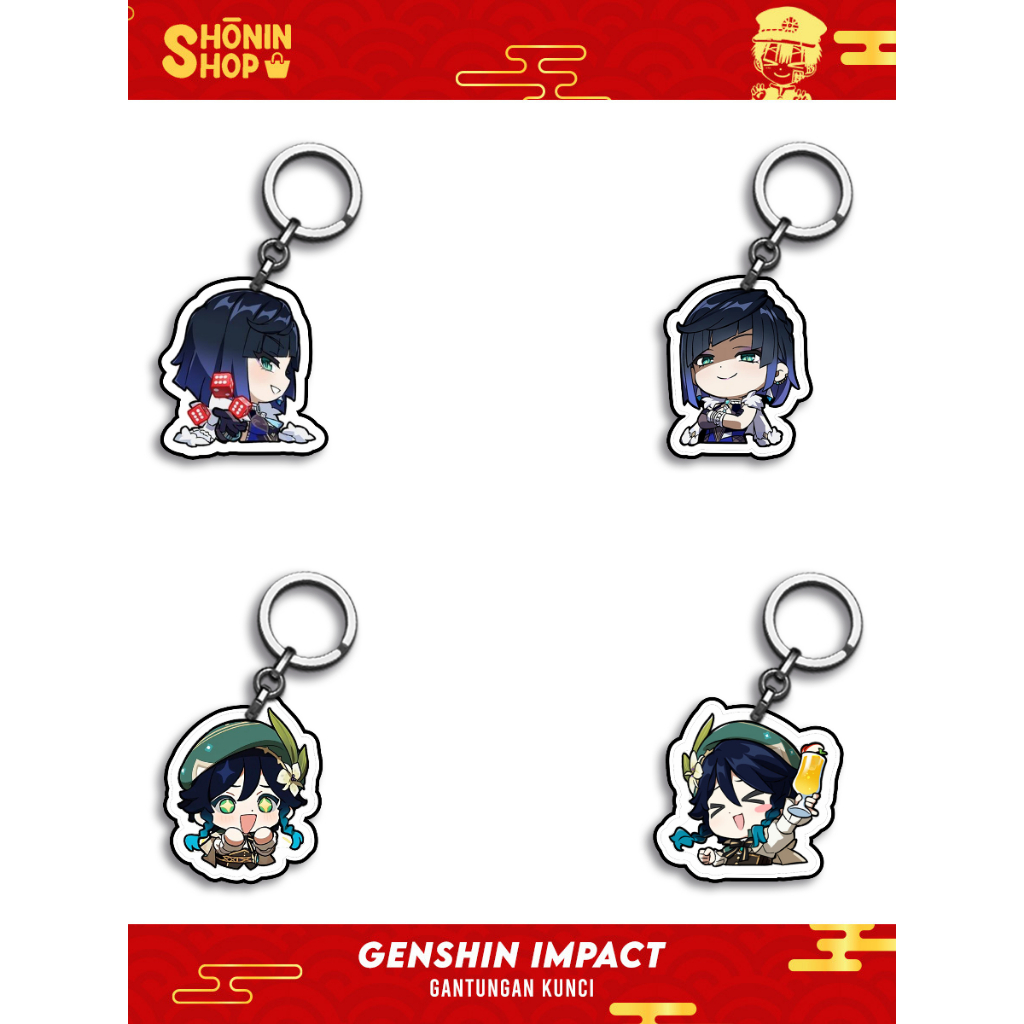 GANTUNGAN [Buy 3 Get 1 Free] Genshin Impact Keychain | Chibi Genshin ...