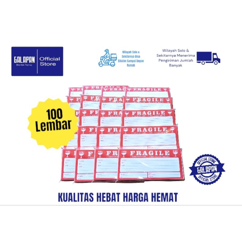 Fragile Shipping Label Contains 100 Sheets Of paper based | Shopee ...