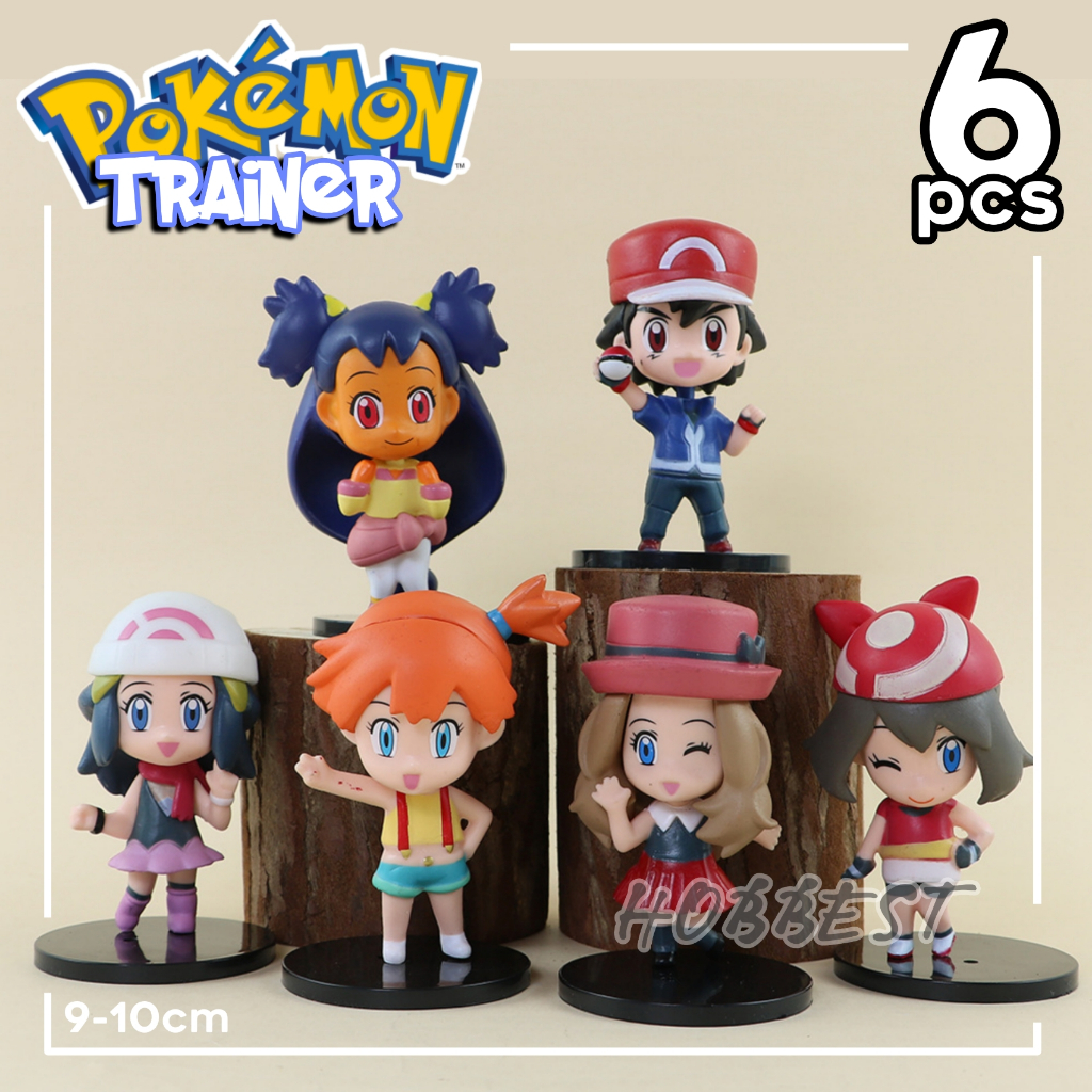 Pokemon TRAINER Action Figure contains 6 pcs - Miniature Cake Topper ...