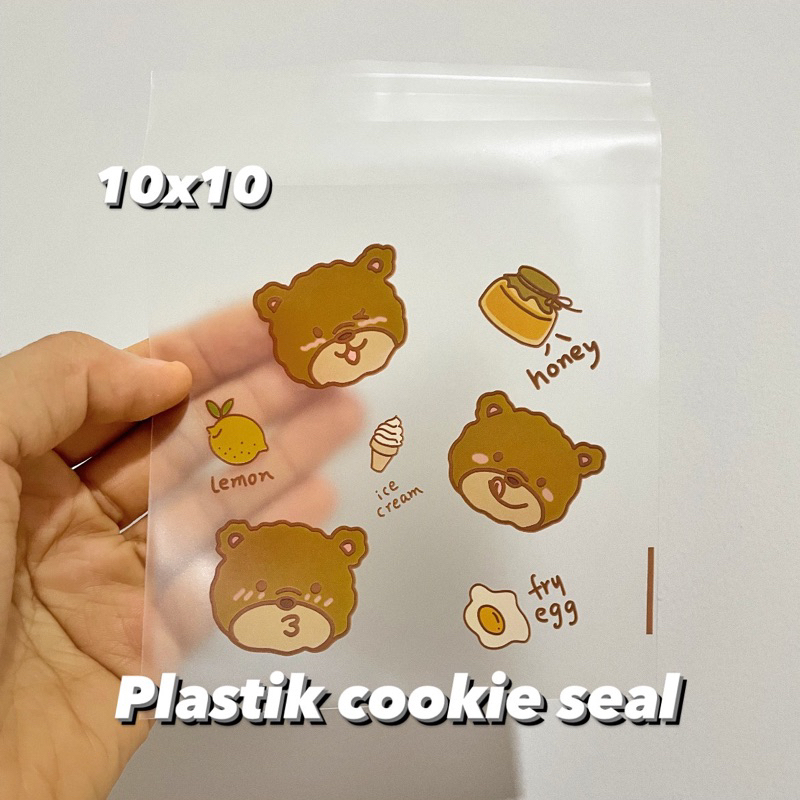 Doff plastic Cookies seal 10 x 10 cm / Korean Bear Motif / Clear ...