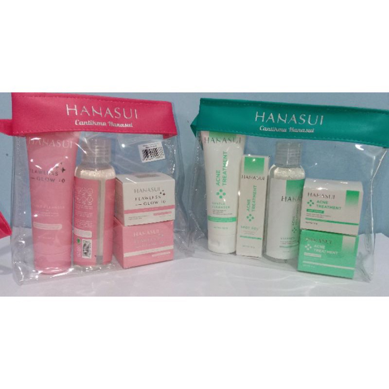 Hanasui FLAWLESS GLOW 10 SERIES 4 in 1 Package/HANASUI ACNE TREATMENT ...