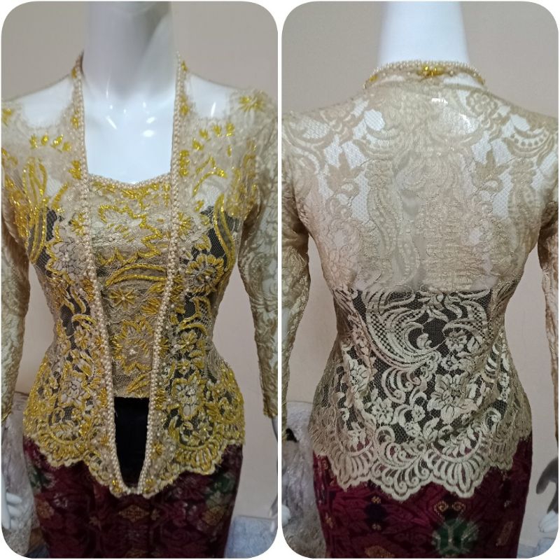 New kebaya Metalic modif full Shoulder (Top) | Shopee Singapore