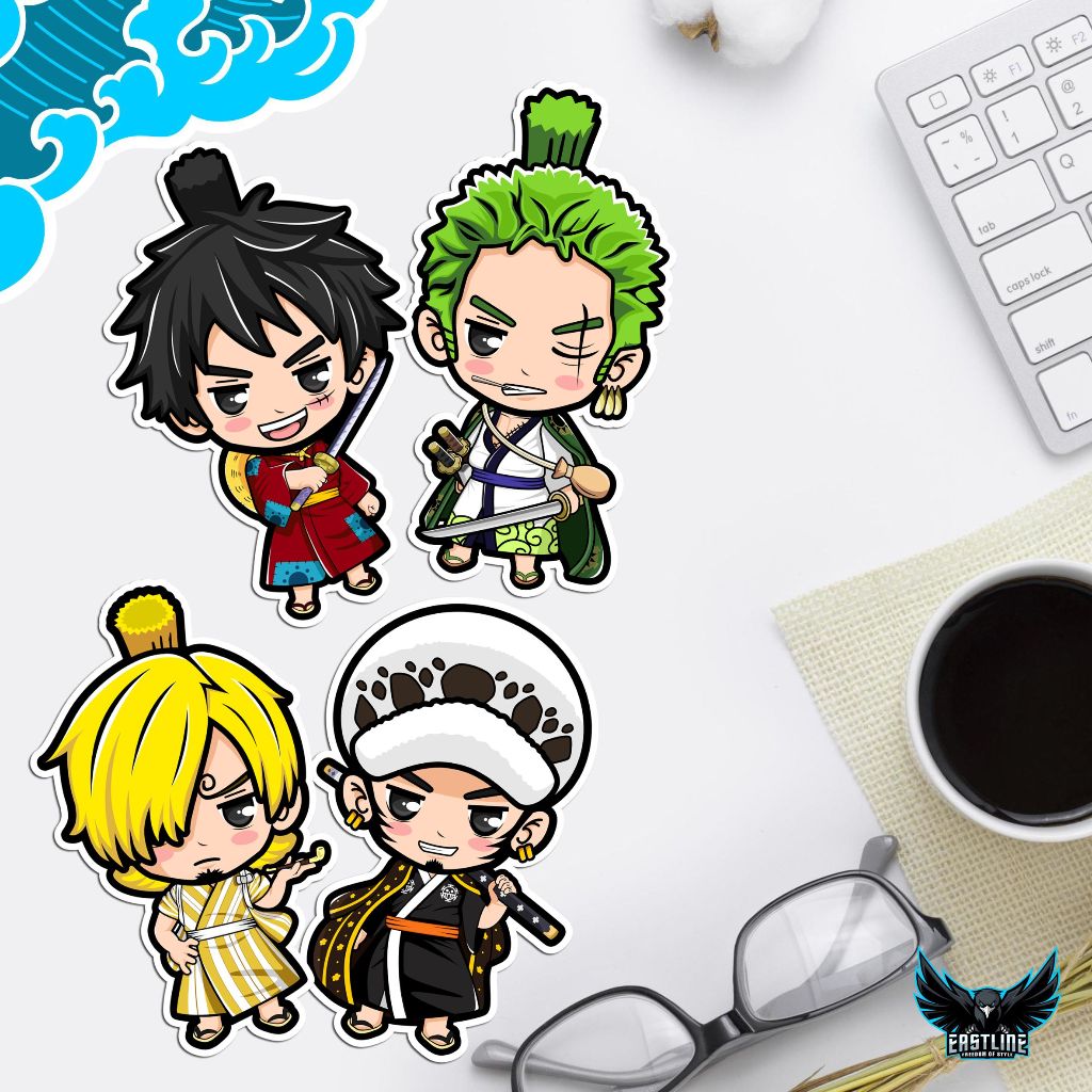 One Piece Stickers Cute Anime Characters Chibi Wano Matte Lamination ...
