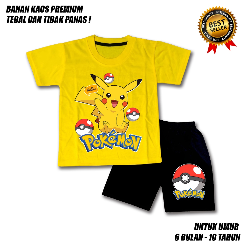 POKEMON PIKACHU BOYS AND GIRLS SUITS BLACK PANTS PREMIUM MATERIAL / BOYS SUITS AGED 0-10 YEARS ...