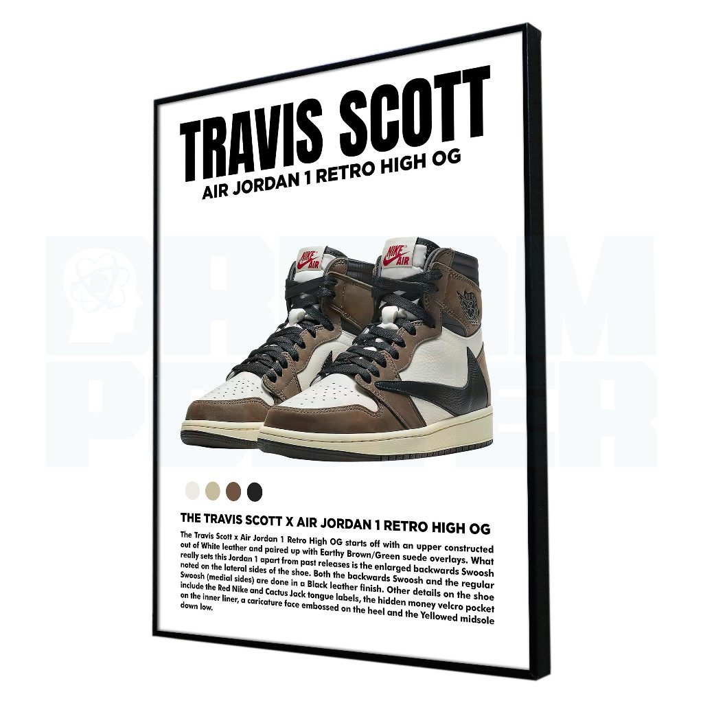 [Poster+Frameblock] Poster Nike Travis Scott Frameblock A3 Size 30x40 cm | Nike Air Jordan ...