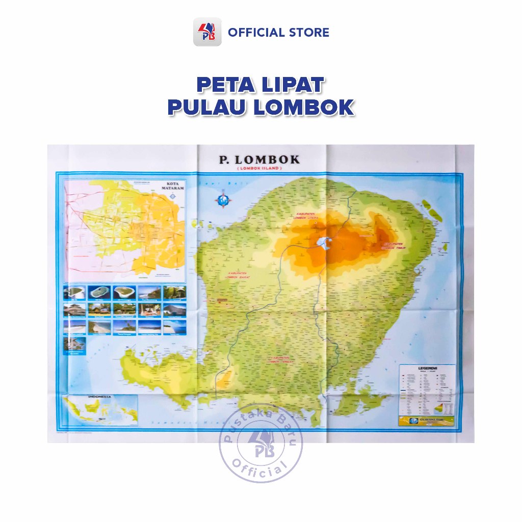 Lombok Island Map / Lombok Island Sheet Folding Map / Mas Surya - BB ...
