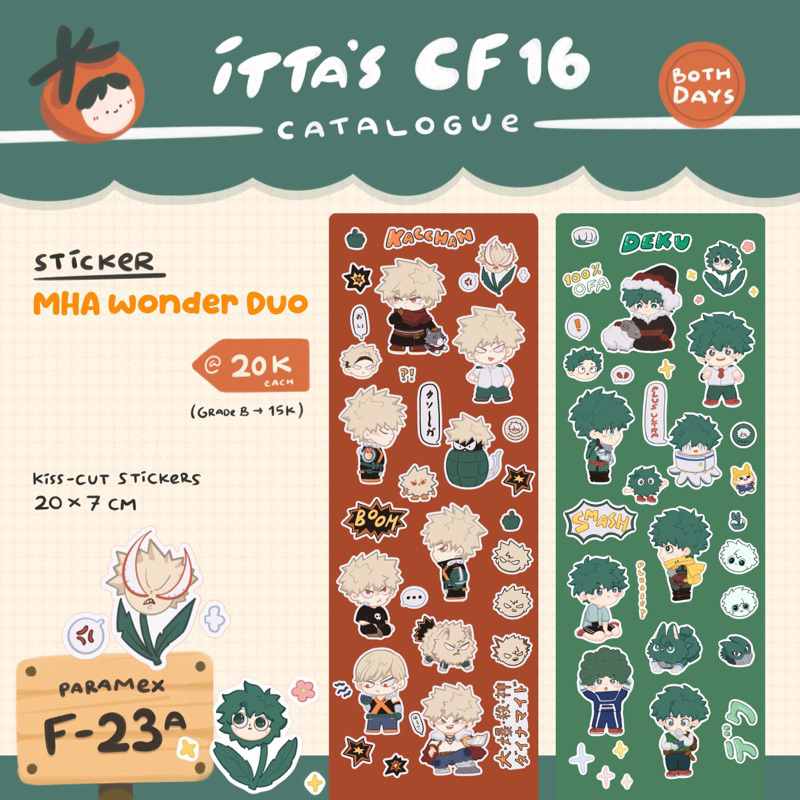 Mha Kisscut Sticker Wonder Duo Bakugo Deku | Shopee Singapore