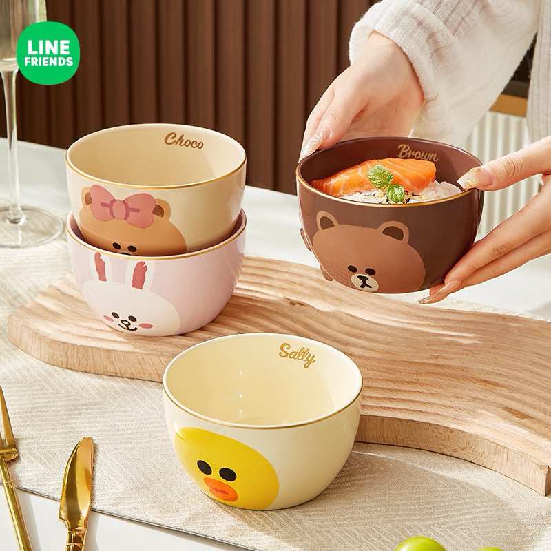 Original LINE FRIENDS Bowl LINE BROWN CONY CHOCO SALLY (include box ...