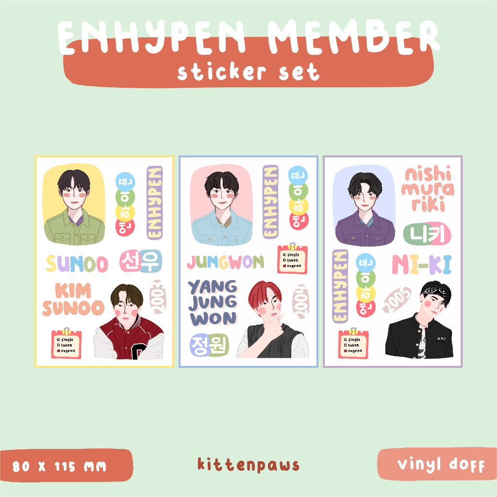 Enhypen MEMBER FANMADE STICKERS | Shopee Singapore