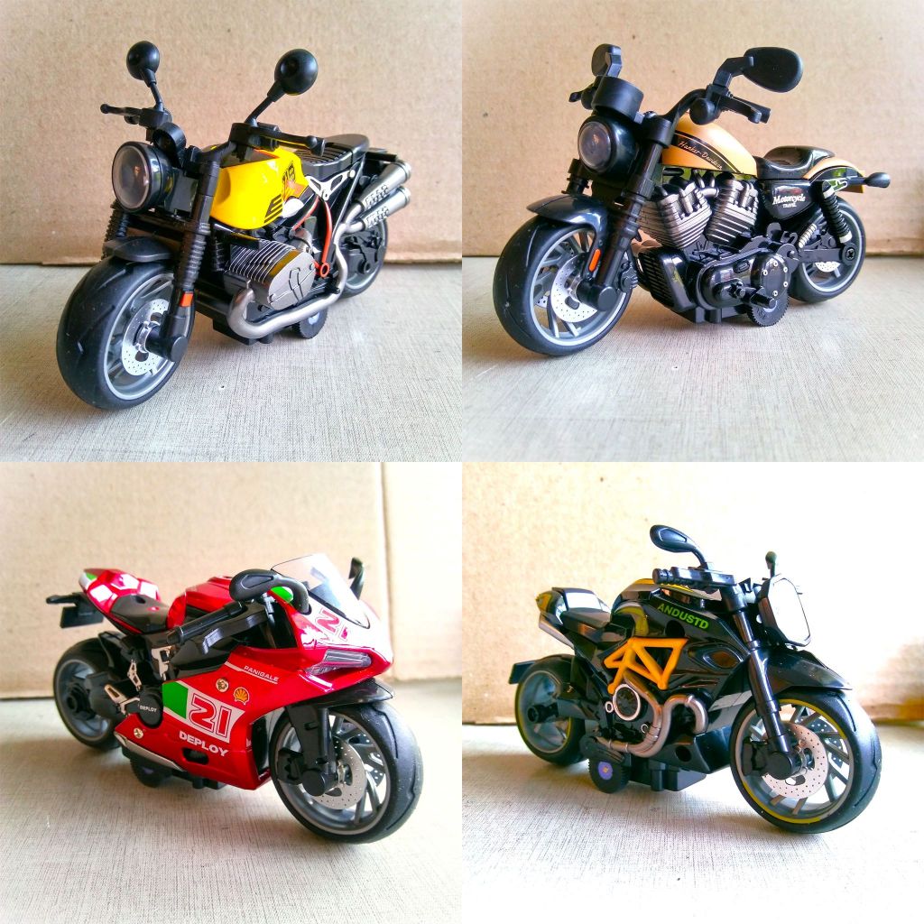 Harley HD Motorcycle DIECAST Toy Racing Scale 14 Contents 4 PULLBACK ...