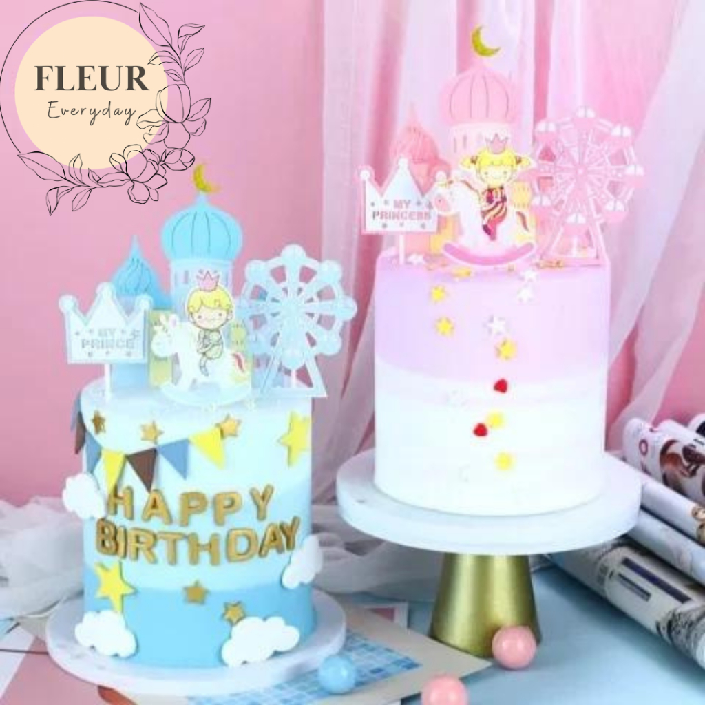 Cake topper CASTLE SET Prince Princess Paper/Prince Cake topper ...