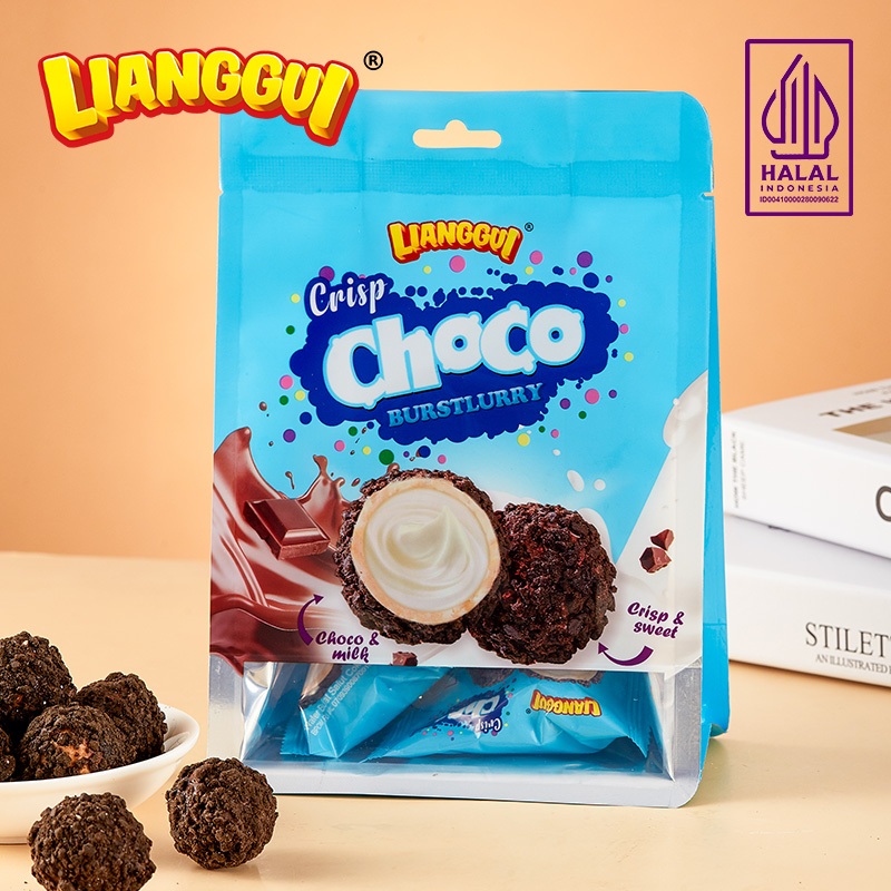 Halal Most Popular Lianggui Crisp Burstlurry Choco Strawberry Coconut Flavor Crisp Choco Wafer