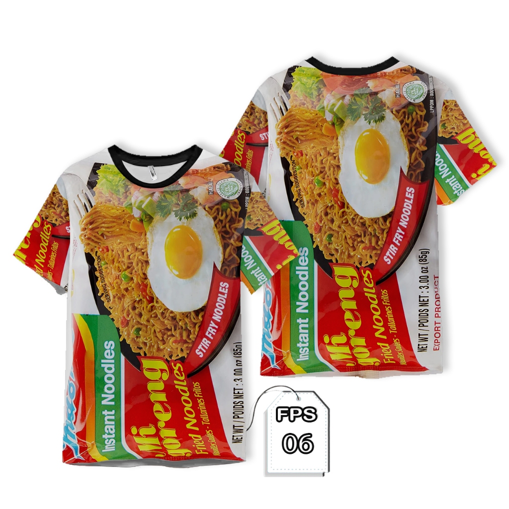 Indomie Mie Goreng Noodles Full Print Cool Premium 3D T-SHIRT | Shopee ...