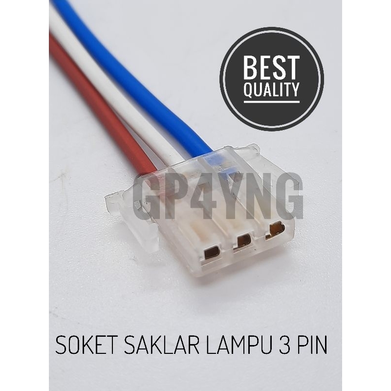 TOMBOL Premium Quality 3 pin cable 3 switch socket, 3 pin light button ...