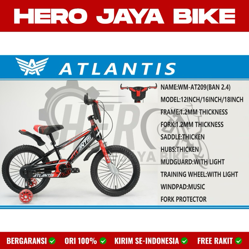 Boys Bike BMX ATLANTIS WM AT209 Uk 12 16 18inch Small Tire 2.40 Music ...