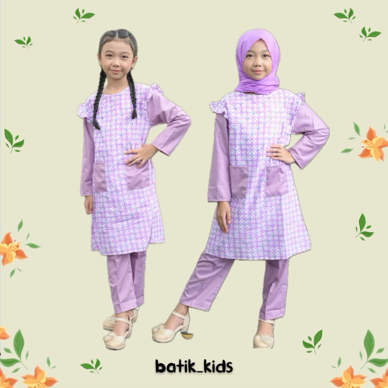 UNGU Batik KIDS MUSLIM CHILDREN'S BATIK SET BERRY BEAUTIFUL LILAC ...