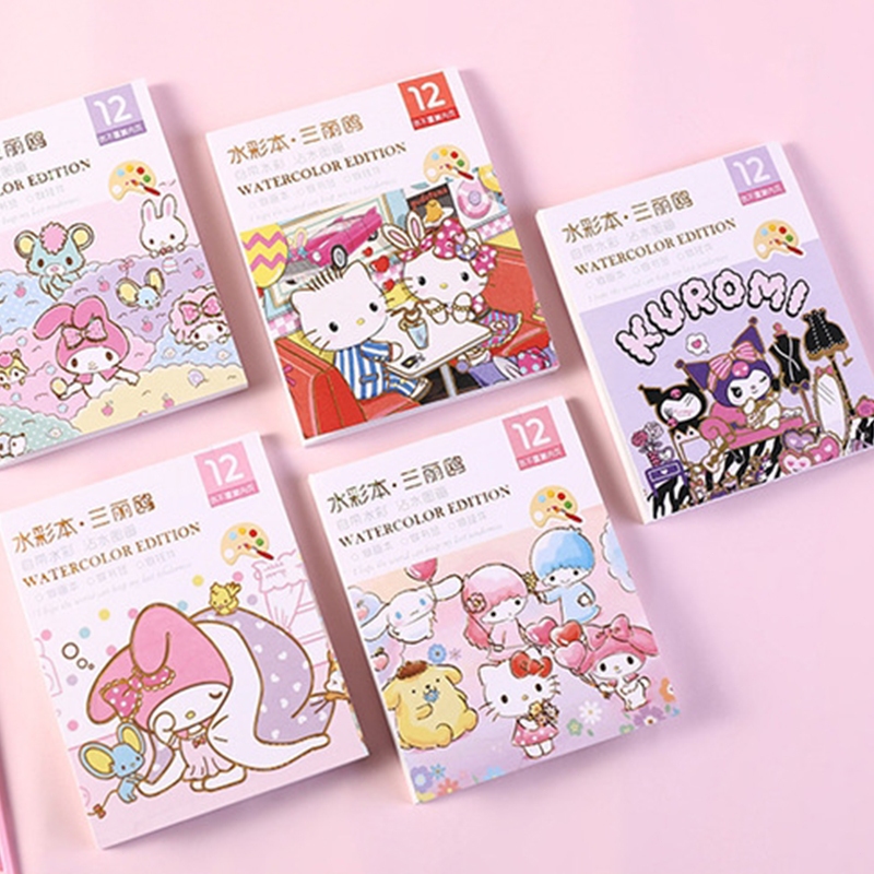 Eghrerr 4PCS/Set Sanrio Children's Creative Watercolor Coloring Book ...
