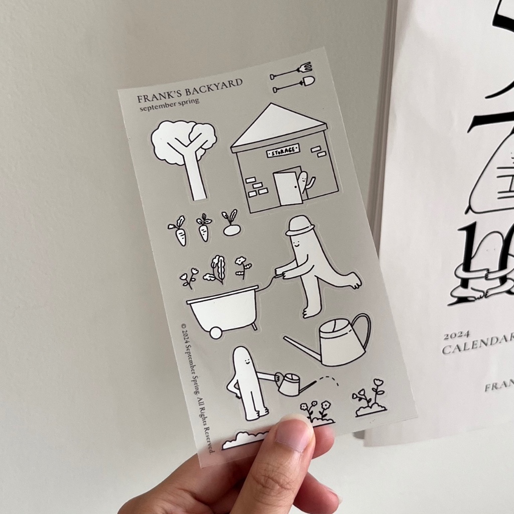 Frank's Backyard - Transparent Sticker Sheet by September Spring ...