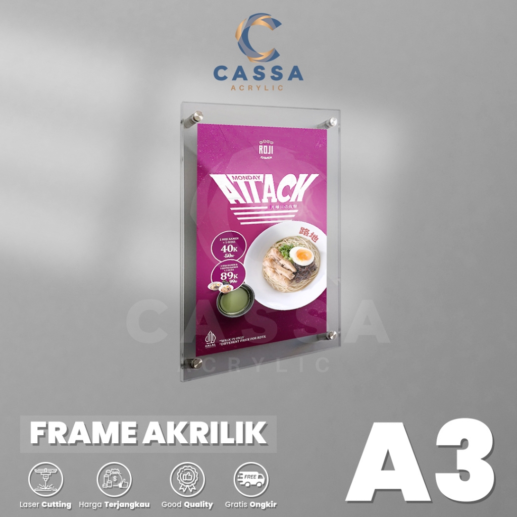 A3 Acrylic Wall Frame / Acrylic Wall Frame Acrylic Poster Display Frame ...