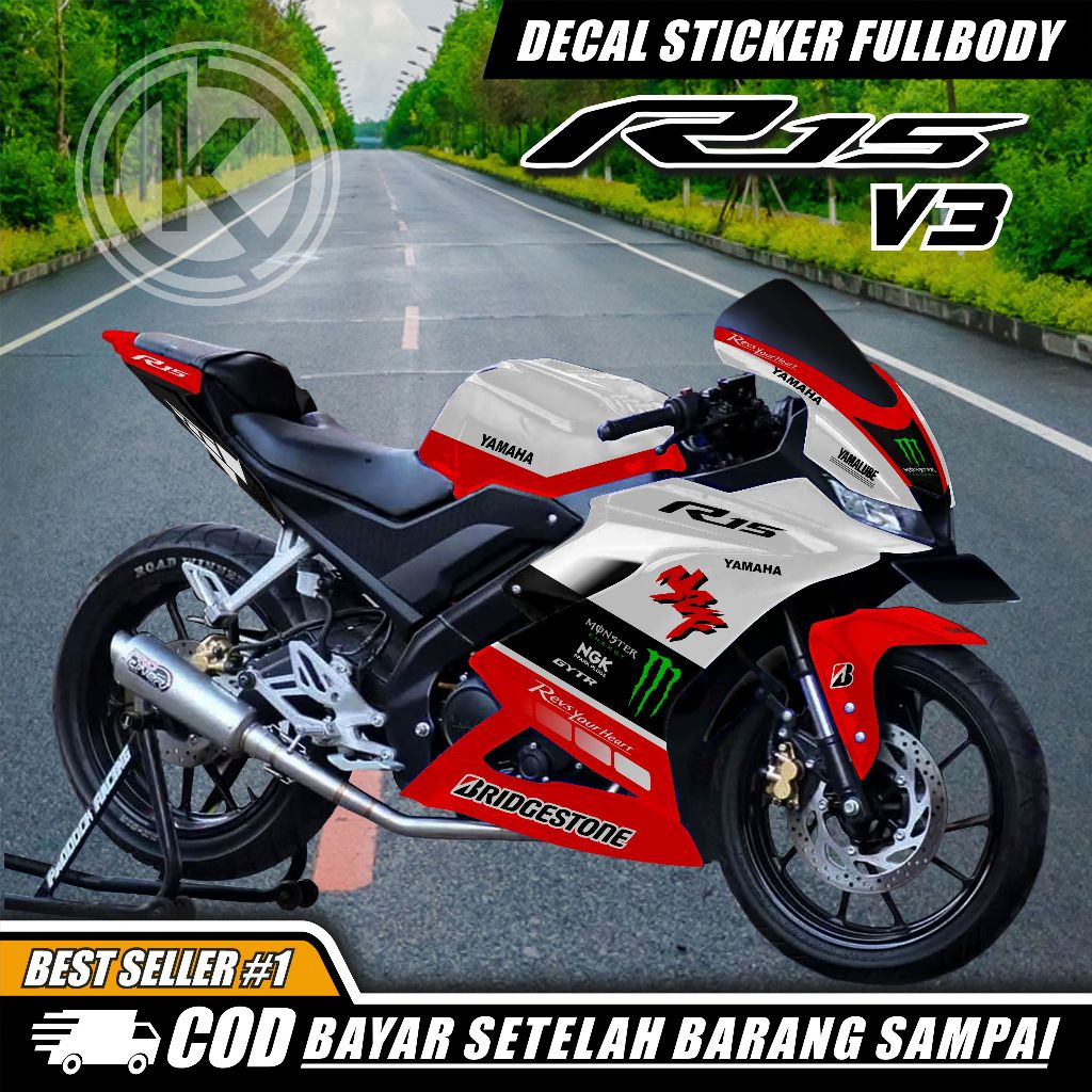 Yamaha R15 V3 Full Body Decal Yamah R15 V3 Fullbody Decal Sticker ...