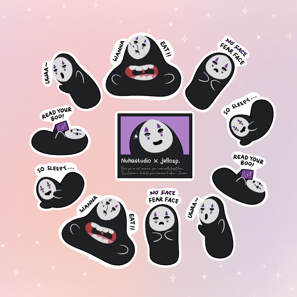 Sticker No Face Ghibli Aesthetic Sticker Waterproof (11pcs) | Shopee ...