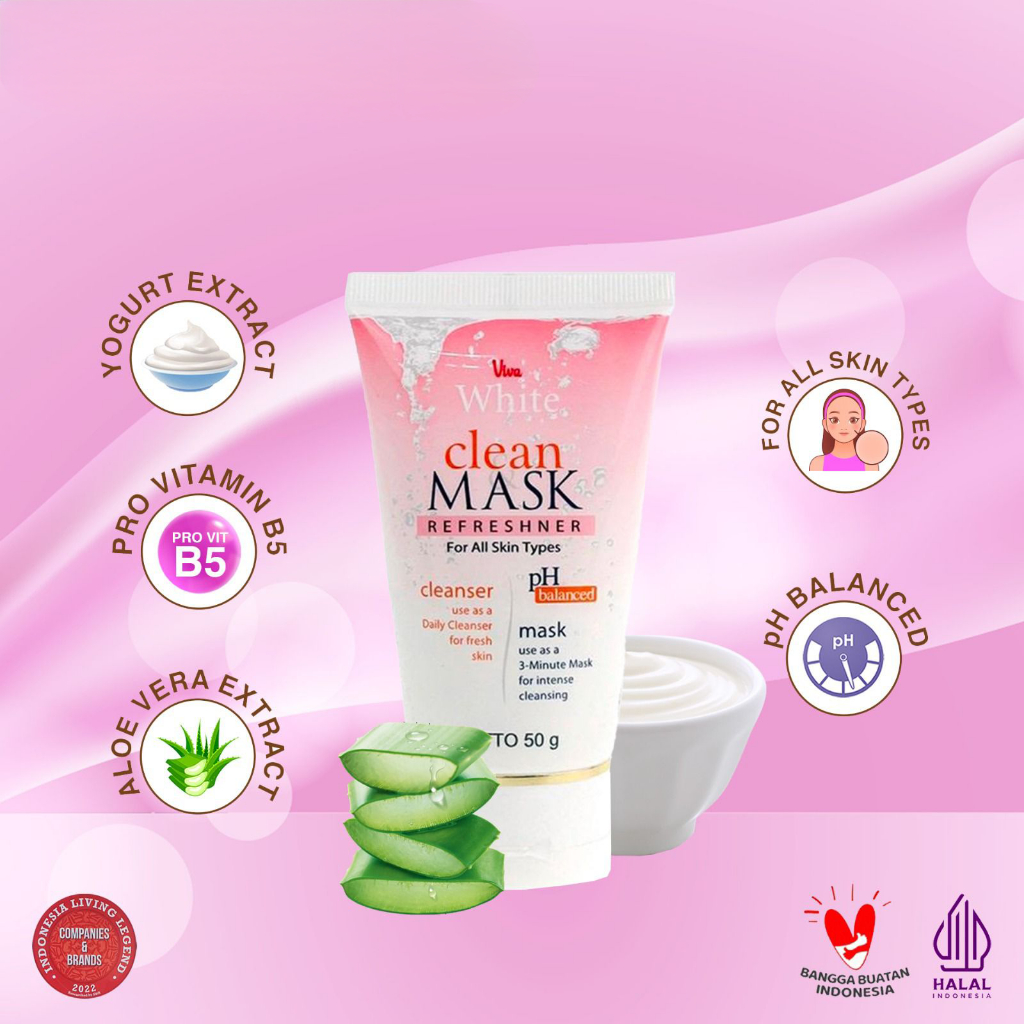 Viva White Clean & Mask / Face Wash for All Skin with Pro VIT B5 ...