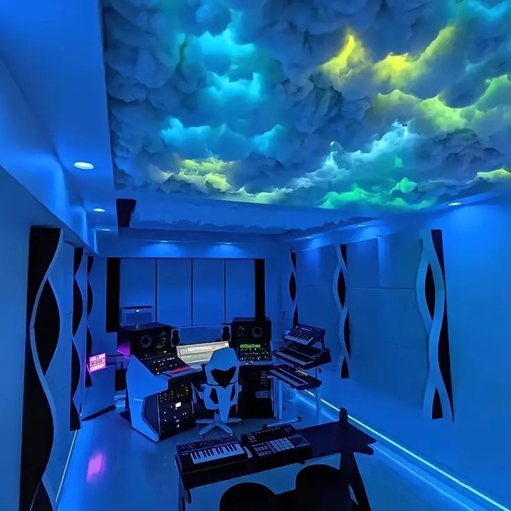 Aesthetic lightning cloud lamp full Set Led Cloud gaming room ...