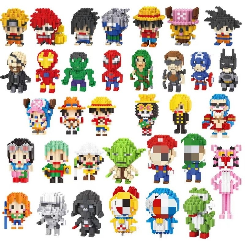 Nano bricks action figure naruto Luffy son goku doraemon Ironman ...