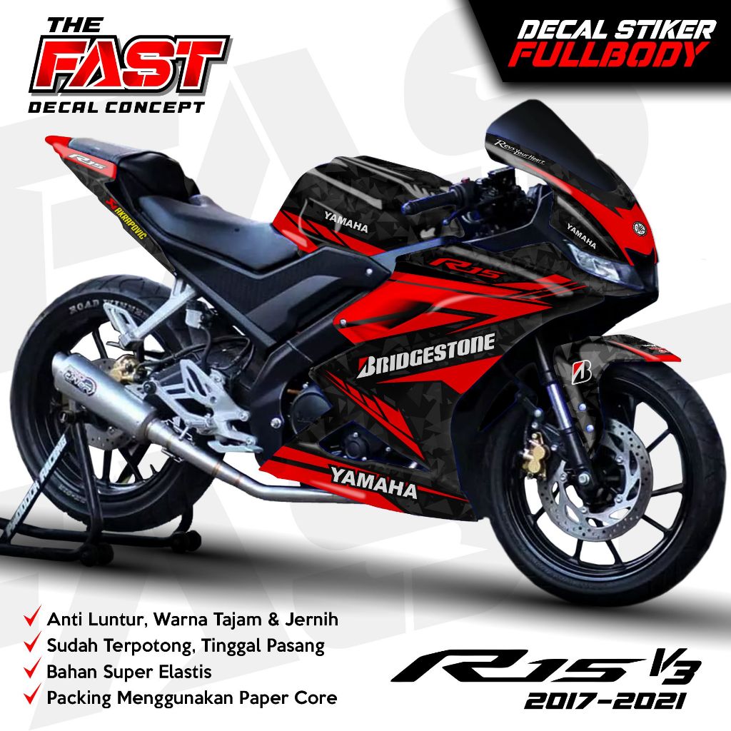 New Decal Yamaha Full Body R15 V3 Decal Motorcycle R15 V3 Sticker ...