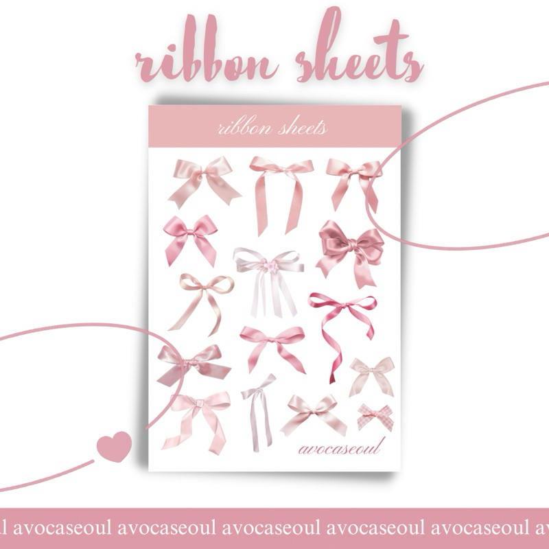 Sticker sheet ribbon sheets ribbon coquette girl aesthetic ins korea ...