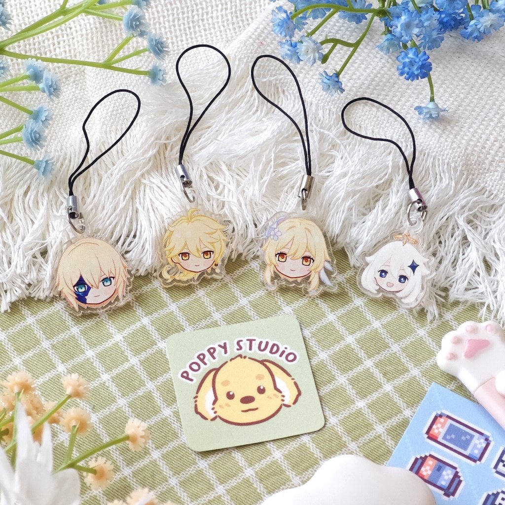 GANTUNGAN Genshin Impact HP Hanger | 2-sided Acrylic | Phone Strap ...