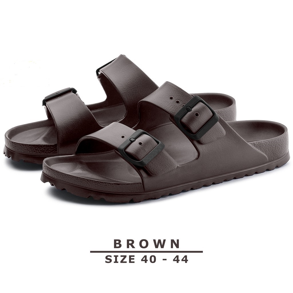 Men's Rubber Sandals with Two Straps, Men's Casual Sandals with Men's ...