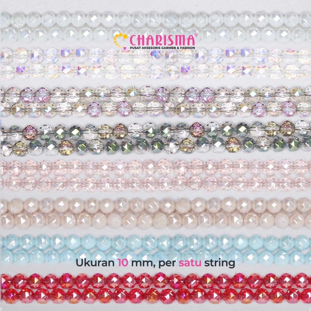 Charisma Round Czech Crystal - Crystal Acrylic Ball 10mm / Price Per String (±60 Items) | Shopee ...