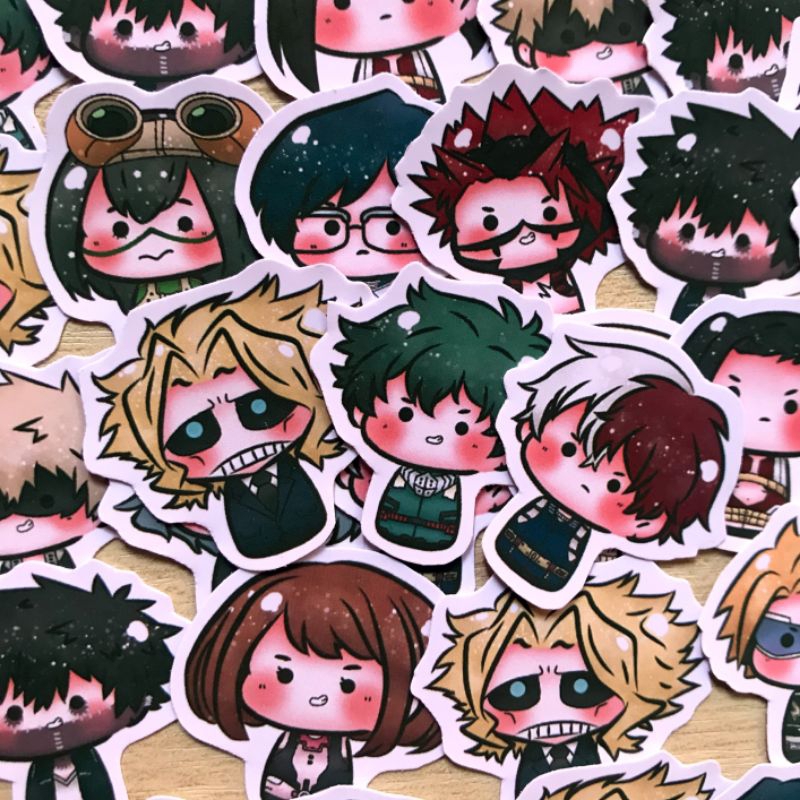 15pcs anime sticker boku no hero academia, my hero academia sticker ...