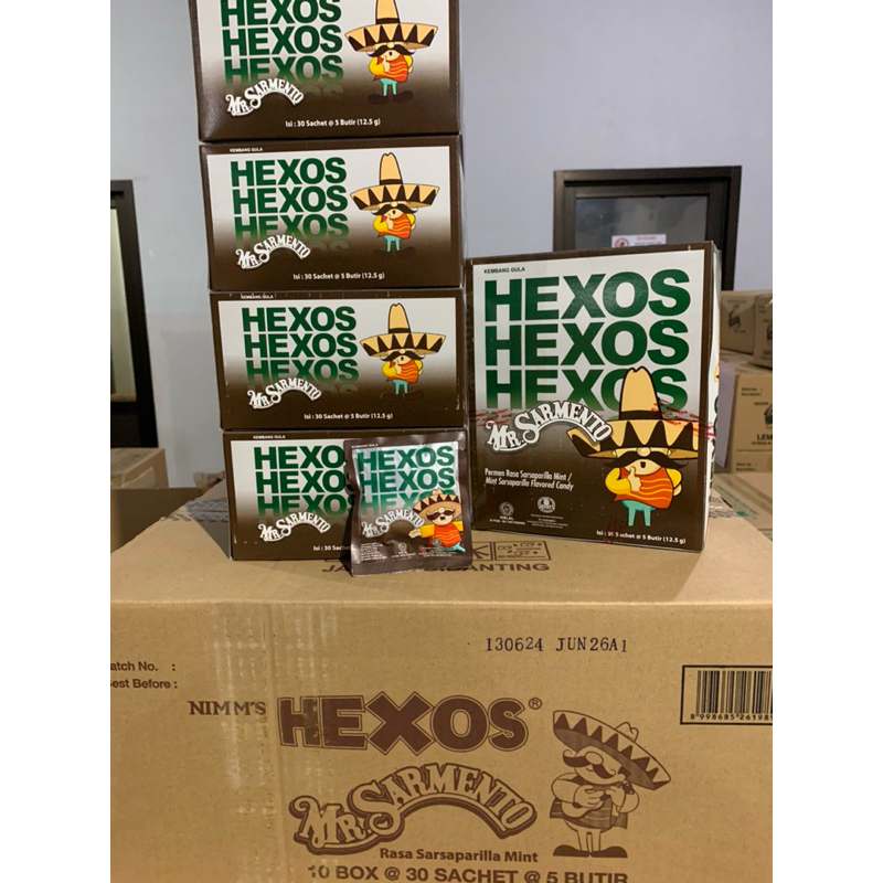 Hexos Mr Sarmento Candy Sarsaparilla Flavor Packaging 1 box contains 30 ...