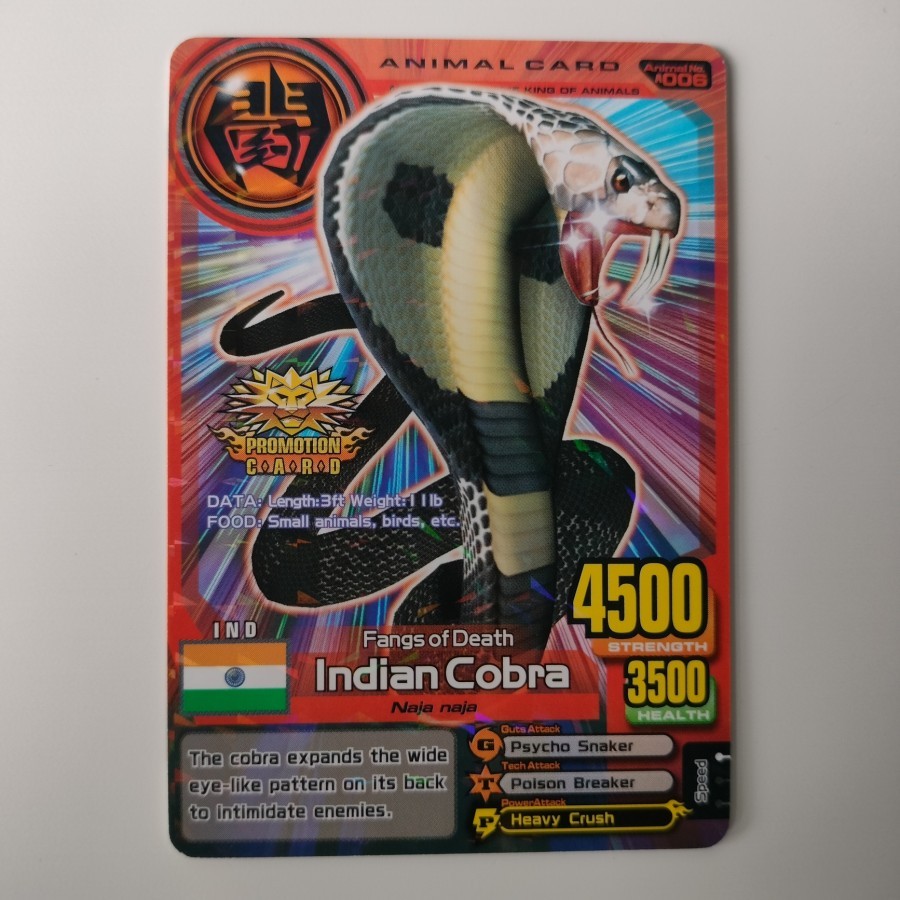 Animal Kaiser INDIAN COBRA Card (Promotion Card) ORI | Shopee Singapore