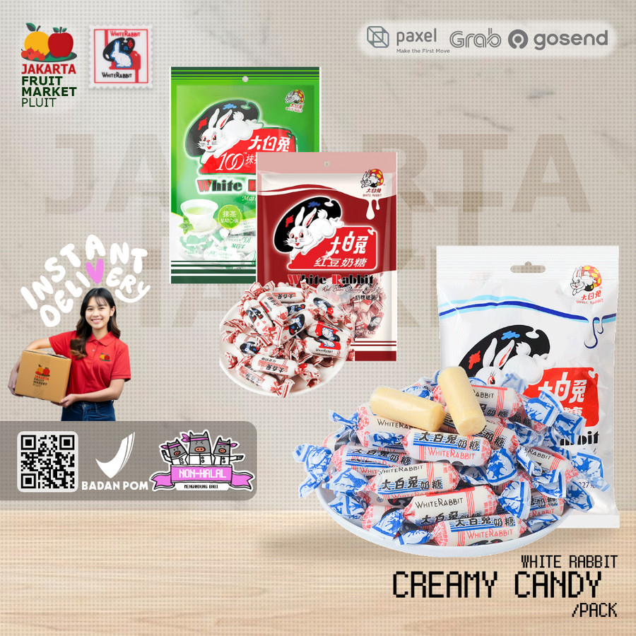 White RABBIT creamy candy milk red bean matcha viral milk nostalgic ...