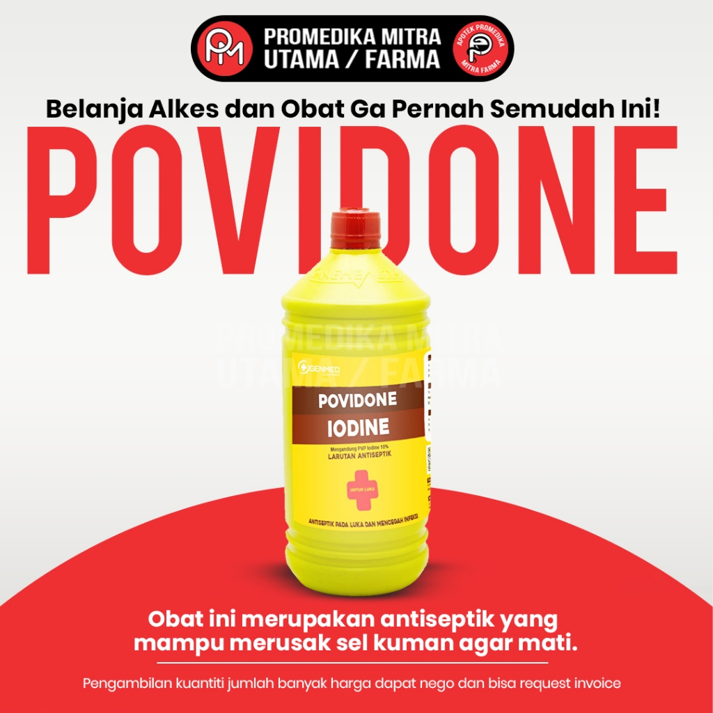 MERAH Povidone Iodine 10% Small | Antiseptic For External Wounds | Red ...