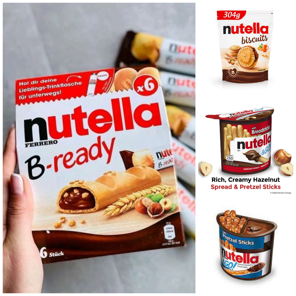 Nutella Ferrero B Ready Biscuits Breadsticks Go Hazelnut Spread Pretzel ...